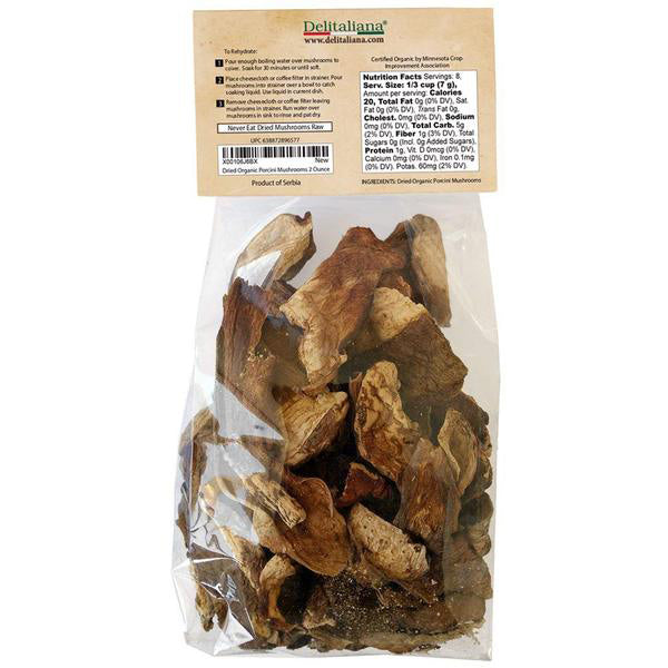 Dried Organic Porcini Mushrooms 2 Ounce – Delitaliana